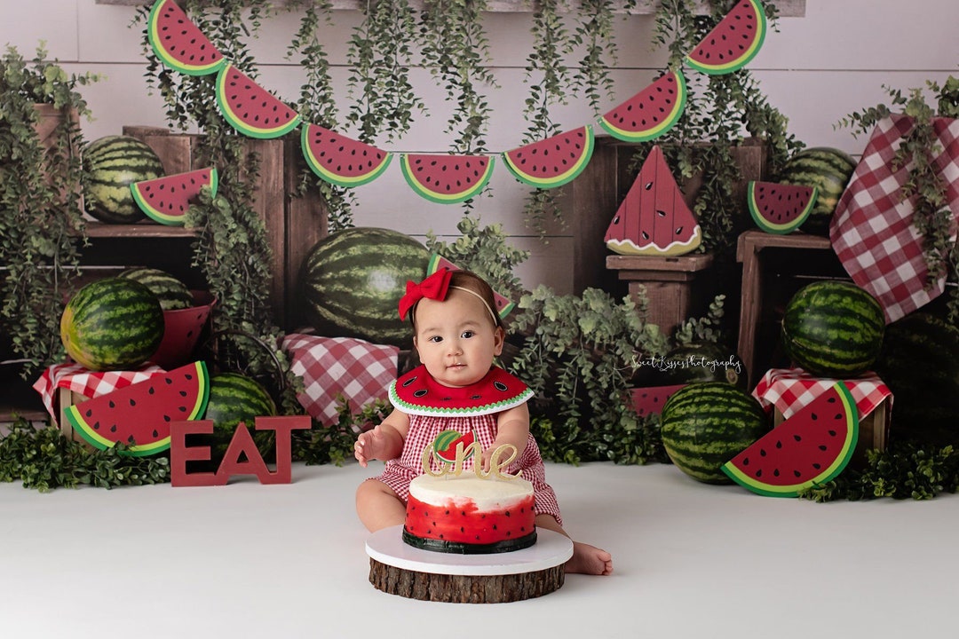 Do the Watermelon Crawl -photography Printed Backdrop- Fabric Backdrop ...
