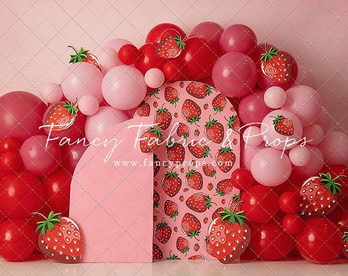 Strawberries & Cream Wrinkle Free Fabric Photography Backdrops - Etsy