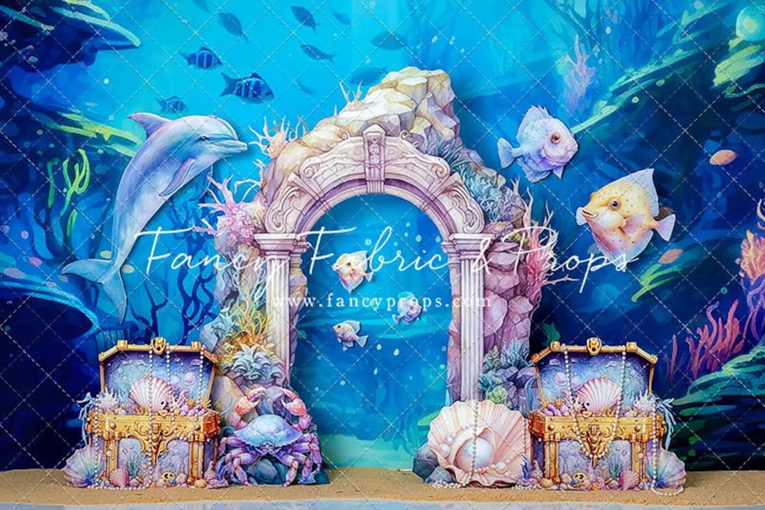 Under the Sea Celebration -photography Printed Backdrop- Fabric ...