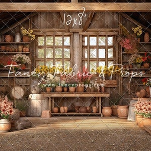 Rustic Greenhouse Blooms With Sweep Option - Wrinkle Free Fabric ...