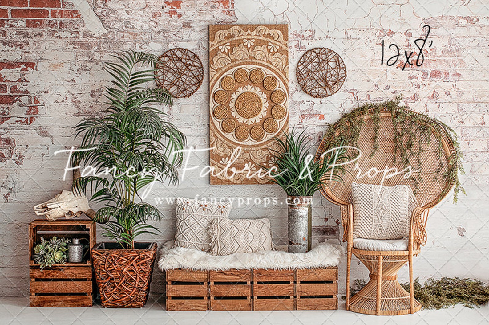 Oh Macrame - Photography Printed Backdrop- Fabric Backdrop- Polypaper Backdrop- Boho- Bohemian ...