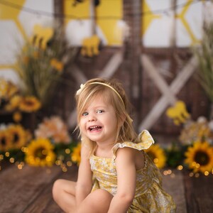 Bloom & Bumble -sunflowers, Bees, Honey , Rustic Birthday - Photography Backdrop - Etsy