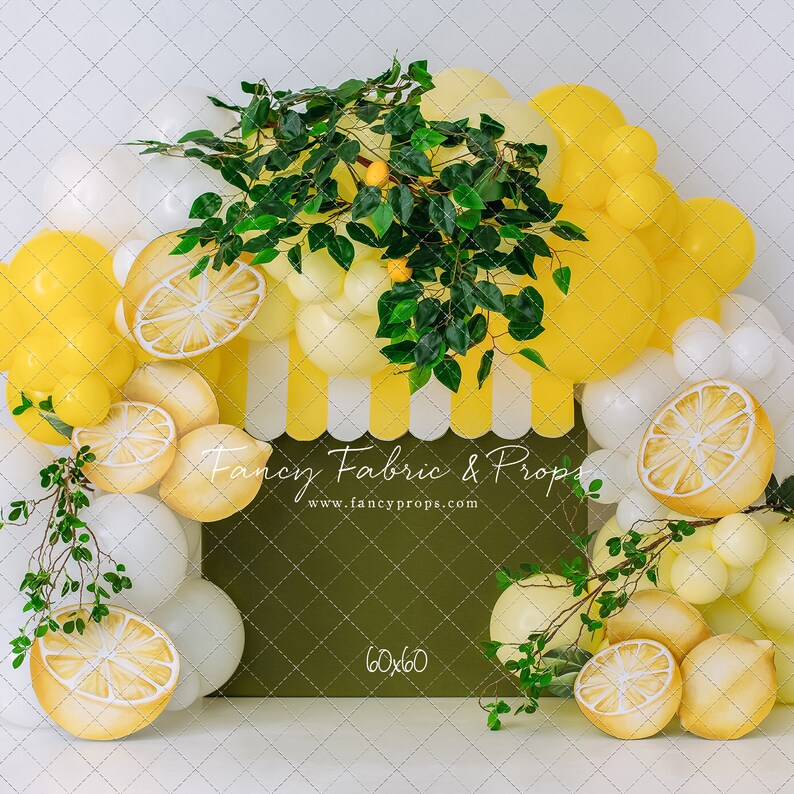 Bright Lemons - Photography Backdrop - Lemon, Ballons, Summer, 1st ...