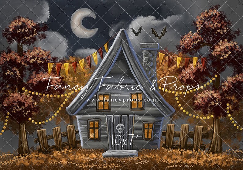 Spooky Shack - Wrinkle Free Fabric - Photography Backdrop - Etsy