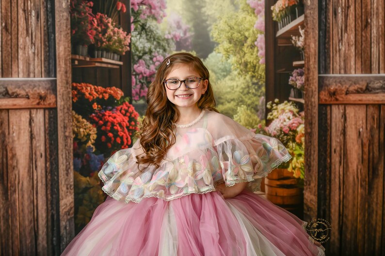 Farm Fresh Flower Barn With Sweep Option Photography Printed Backdrop ...