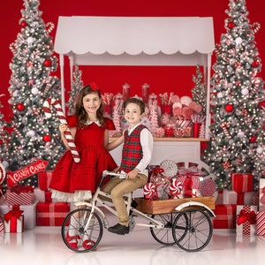 Candy Cane Sweets Cart - Christmas Photography Backdrop - Peppermints ...