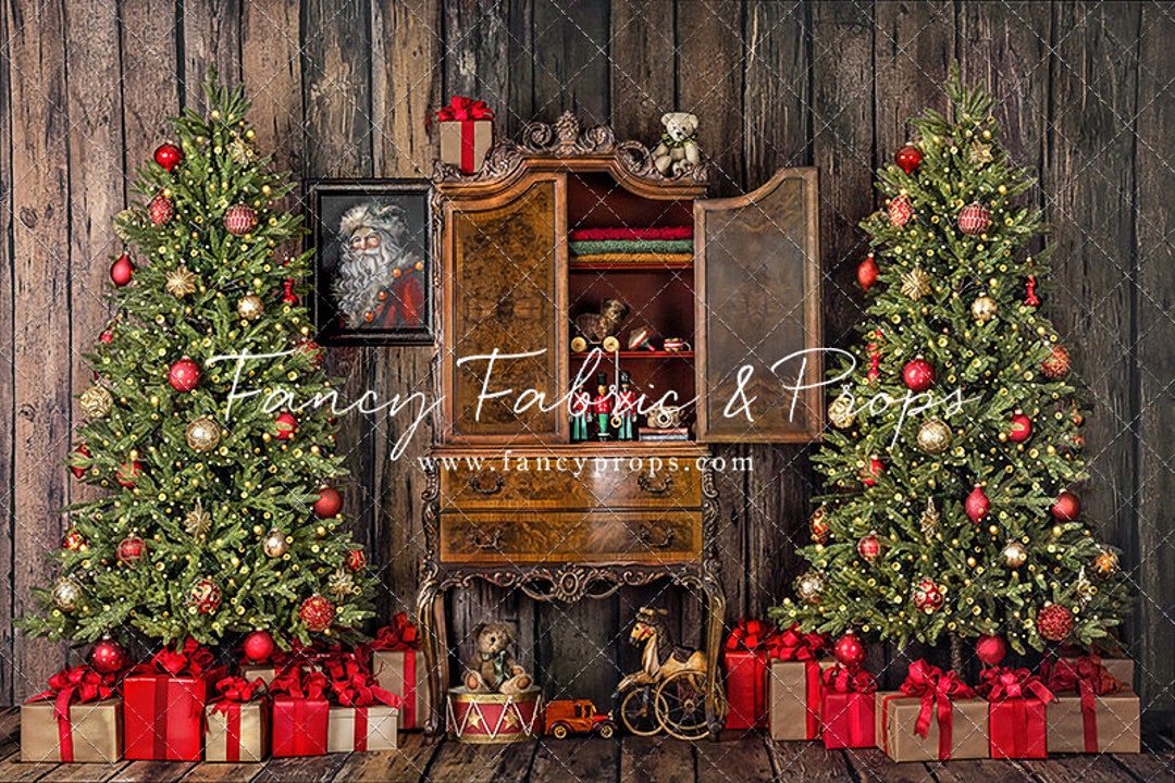 Santa's Cabinet of Christmas Wishes -wrinkle Free Fabric- Photography ...