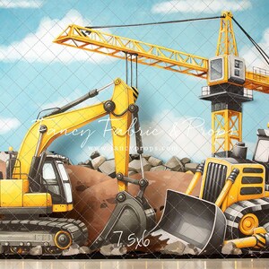 Construction Crew - Photography Printed Backdrop - Fabric Backdrop ...