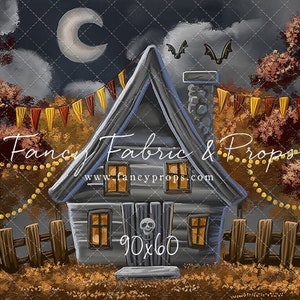 Spooky Shack - Wrinkle Free Fabric - Photography Backdrop - Etsy