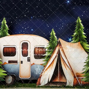 Under the Stars We Camp - Photography Printed Backdrop - Fabric ...