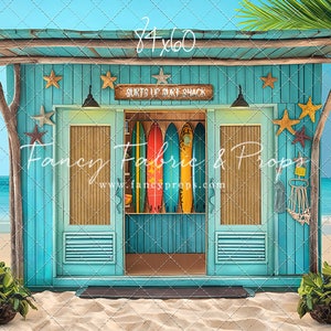 Surfs up Beach Shack Wrinkle Free Fabric Photography Backdrop - Etsy