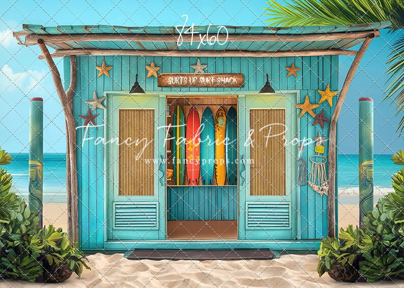 Surfs up Beach Shack- Wrinkle Free Fabric- Photography Backdrop - Etsy