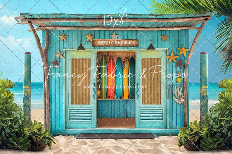 Surfs up Beach Shack- Wrinkle Free Fabric- Photography Backdrop - Etsy