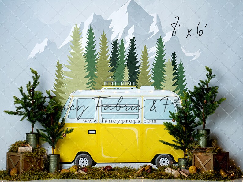 Camping in the Woods - Photography Backdrop - Vintage Camper, 1st ...