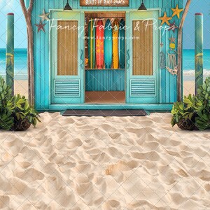Surfs up Beach Shack- Wrinkle Free Fabric- Photography Backdrop - Etsy