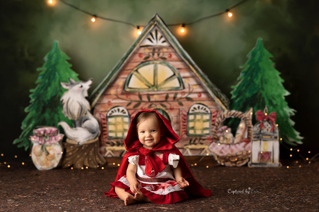 Little Red Riding Hood -photography Printed Backdrop- Fabric Backdrop ...