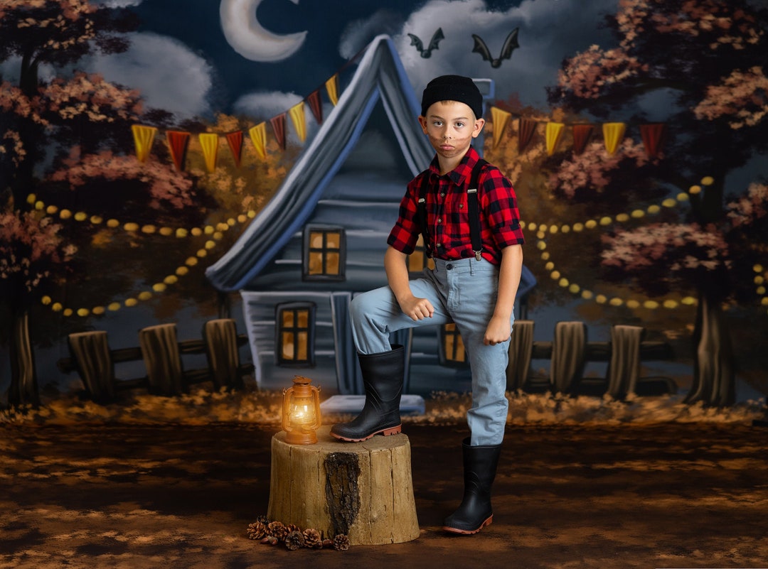 Spooky Shack - Wrinkle Free Fabric - Photography Backdrop - Etsy
