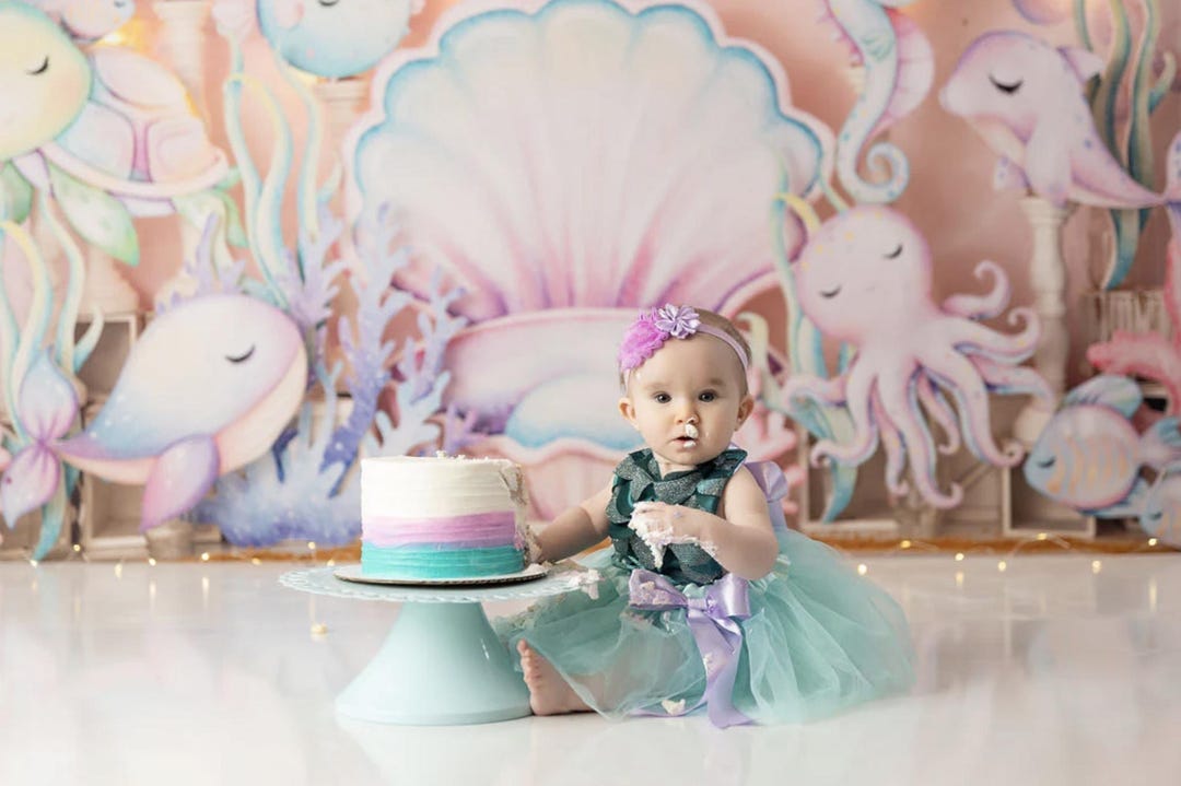 Under the Pastel Sea - Wrinkle Free Fabric - Photography Backdrop ...