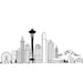 DIGITAL Seattle Skyline, Seattle Skyline Print, Seattle Washington ...
