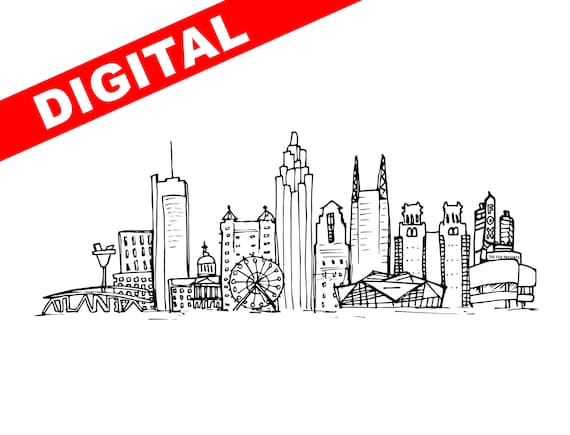 Atlanta DIGITAL Print Atlanta Georgia Line Drawing Digital - Etsy