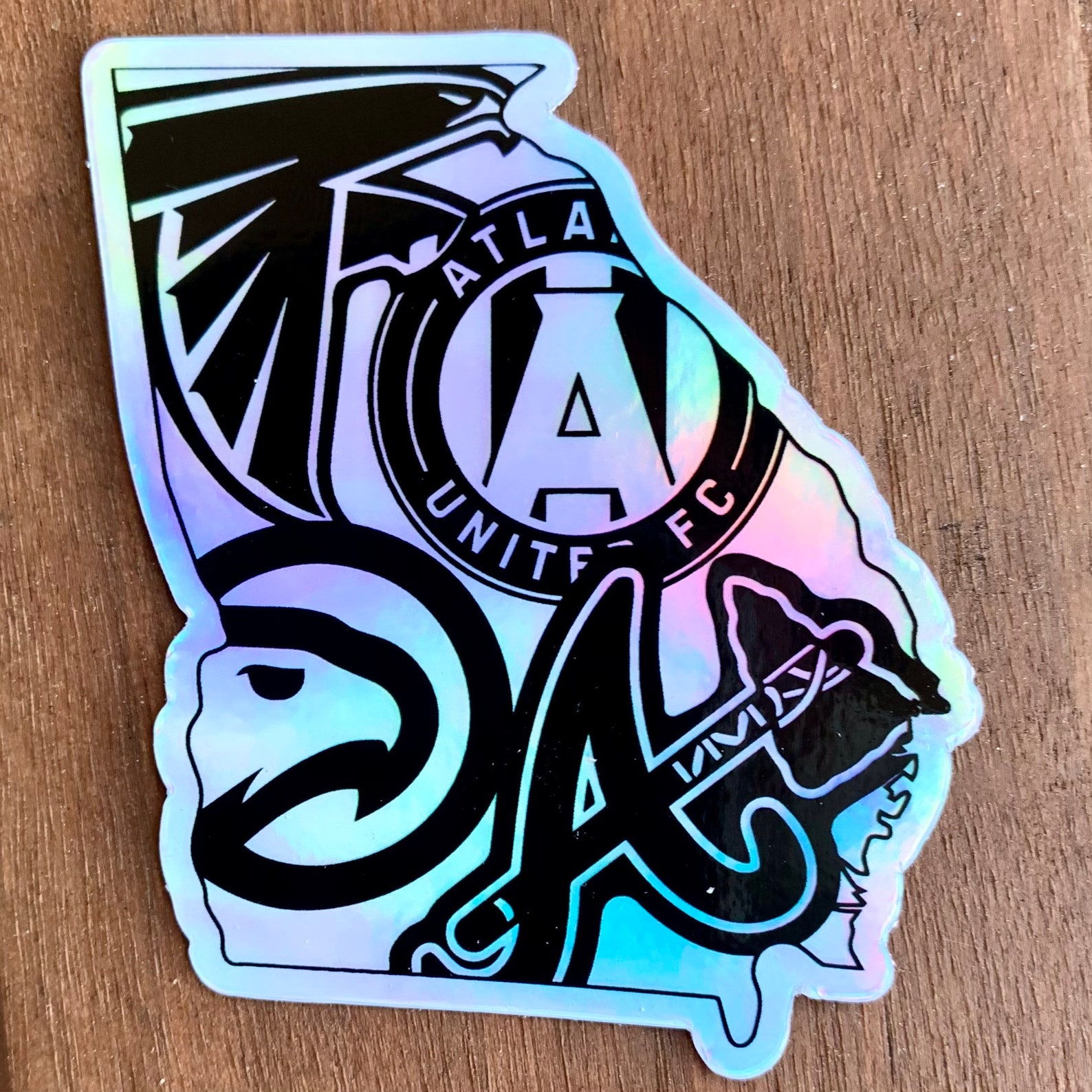Atlanta sports holographic sticker Atlanta Georgia ATL GA | Etsy