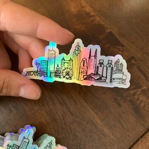 Atlanta Georgia Skyline Sticker, ATL Sticker, Atlanta GA Waterproof ...