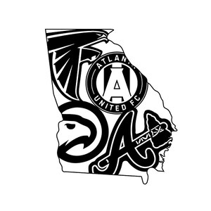 Digital Atlanta Line Drawing, Atlanta Georgia, Atlanta Line Drawing ...