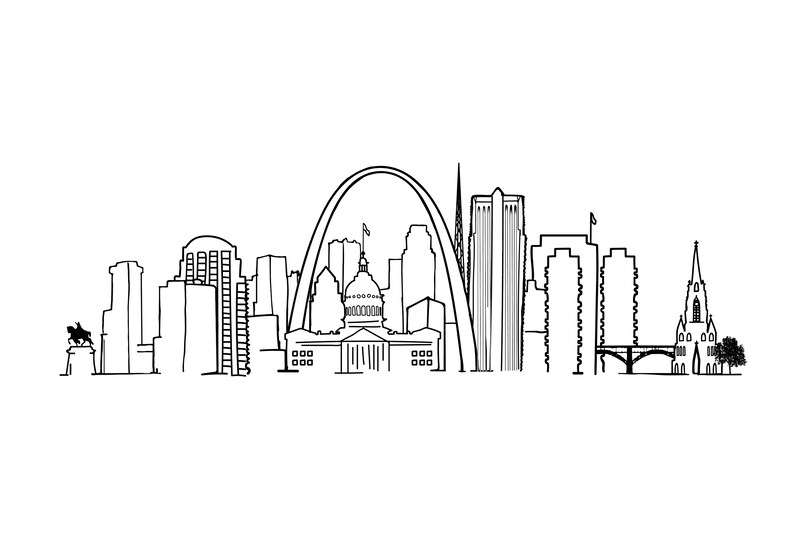 St Louis Line Drawing St Louis Missouri Missouri Line - Etsy
