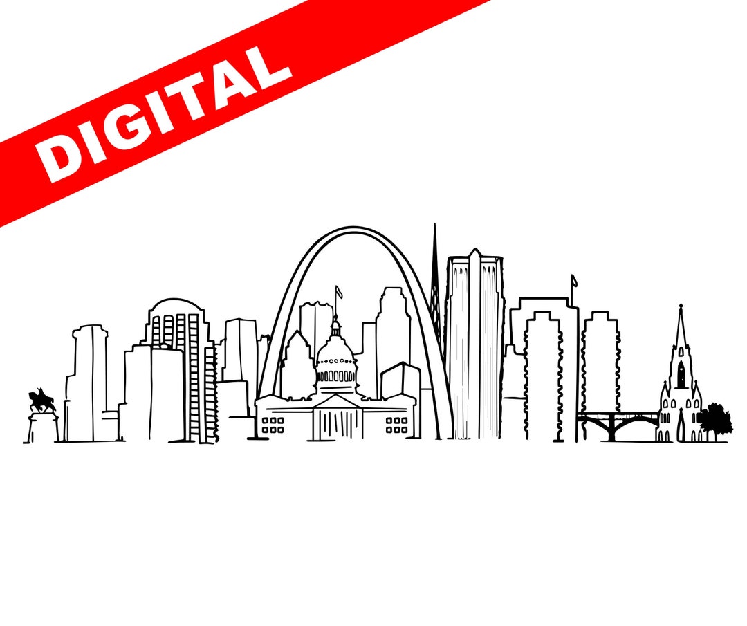St Louis DIGITAL Print, St. Louis Skyline Print, STL Print, STL Skyline ...