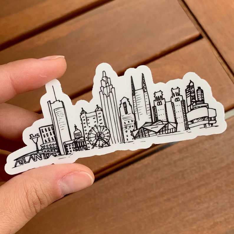 Atlanta Georgia Skyline Sticker ATL Sticker Atlanta GA | Etsy