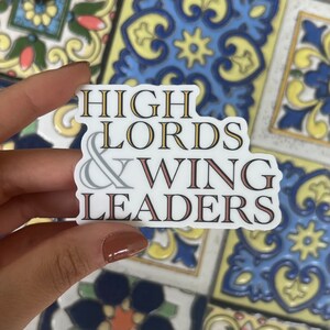 ACOTAR Sticker, High Lord Sticker, Wing Leaders Sticker, Fourth Wing ...