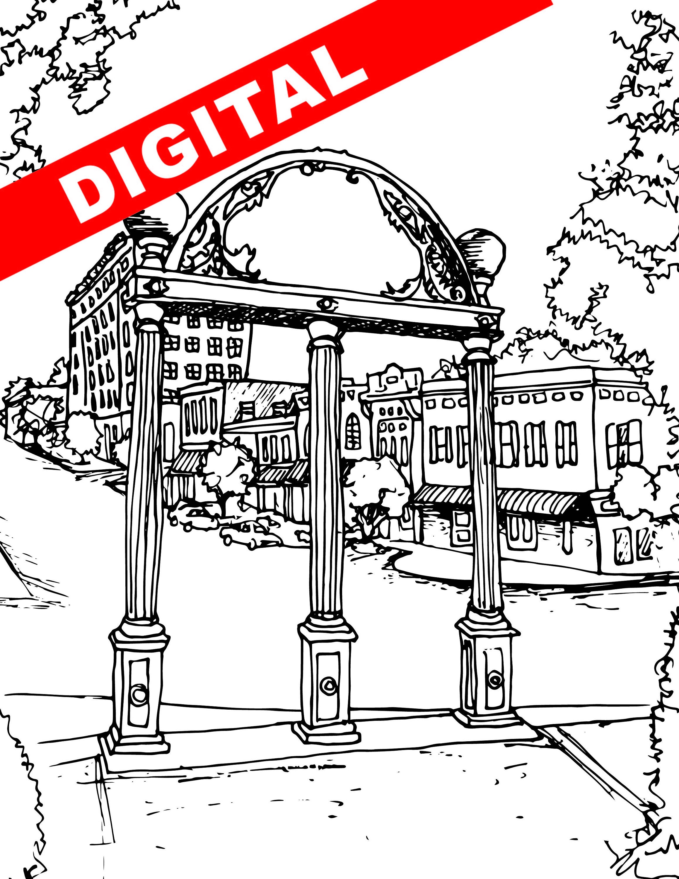 Athens Georgia Digital Print UGA Arch Print UGA Art Athens - Etsy UK