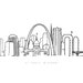 St Louis Line Drawing, St Louis Missouri, Missouri Line Drawing, St ...