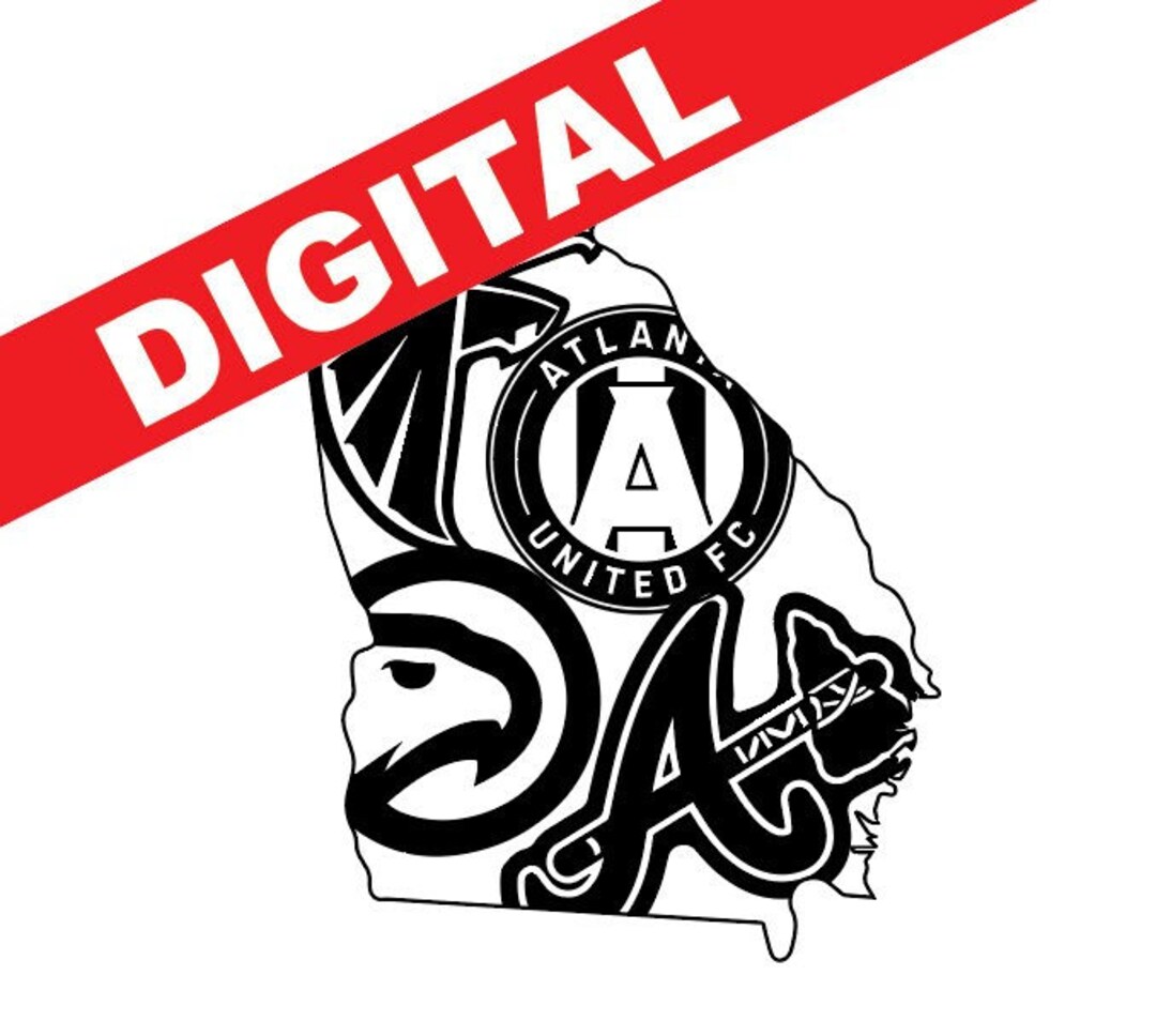 Digital Atlanta Line Drawing, Atlanta Georgia, Atlanta Line Drawing ...