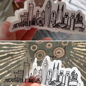 Atlanta Georgia Skyline Sticker, ATL Sticker, Atlanta GA Waterproof ...