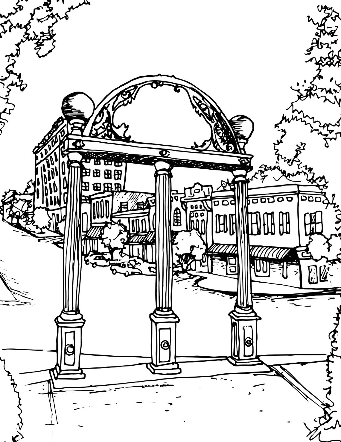 Athens Georgia Digital Print UGA Arch Print UGA Art Athens - Etsy UK