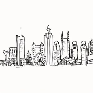 Atlanta Print, Atlanta Skyline Print, Atlanta City Drawing, Wall Art ...