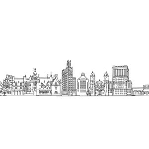 DIGITAL Asheville Line Drawing, Asheville Skyline Drawing, Asheville NC ...