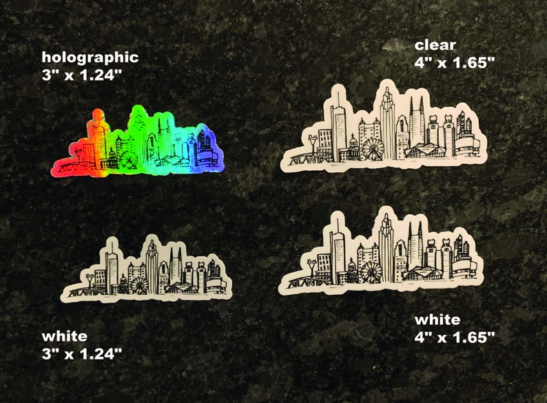 Atlanta Georgia Skyline Sticker ATL Sticker Atlanta GA | Etsy