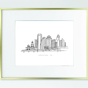 Houston Skyline, Houston Line Drawing, Houston Drawing, Houston Print ...