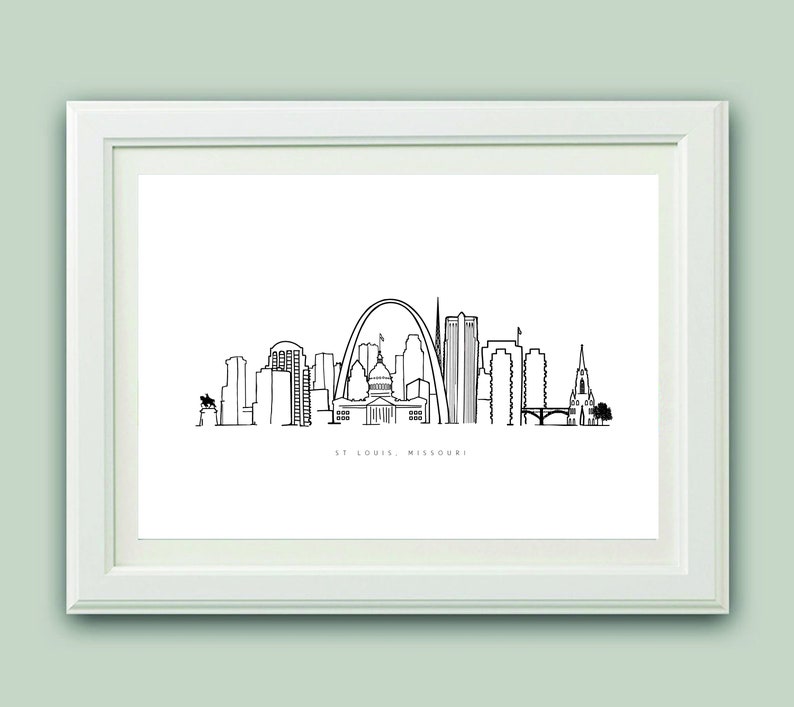St Louis Line Drawing St Louis Missouri Missouri Line - Etsy