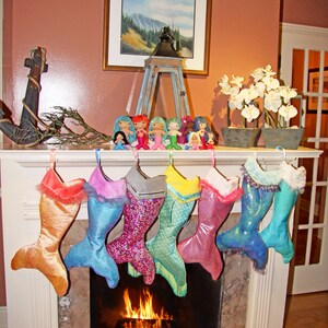 Long Fur Mermaid Tail Stocking, Christmas Stocking, Mermaid Christmas ...