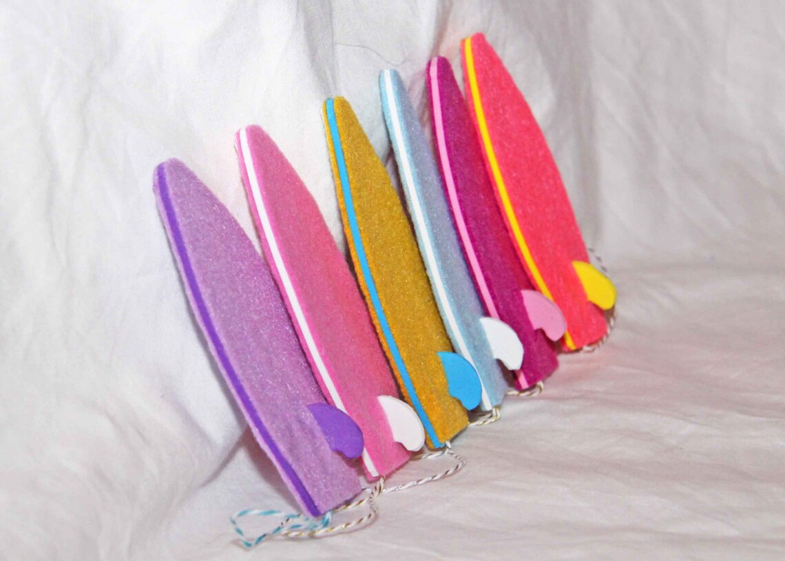 Surfboard Christmas Ornament Surfer Girl Made by I Believe - Etsy