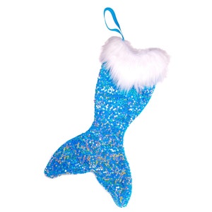 Long Fur Mermaid Tail Stocking, Christmas Stocking, Mermaid Christmas ...