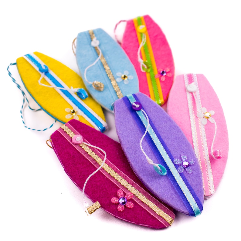 Surfboard Christmas Ornament Surfer Girl Made by I Believe - Etsy