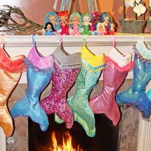 Long Fur Mermaid Tail Stocking, Christmas Stocking, Mermaid Christmas ...