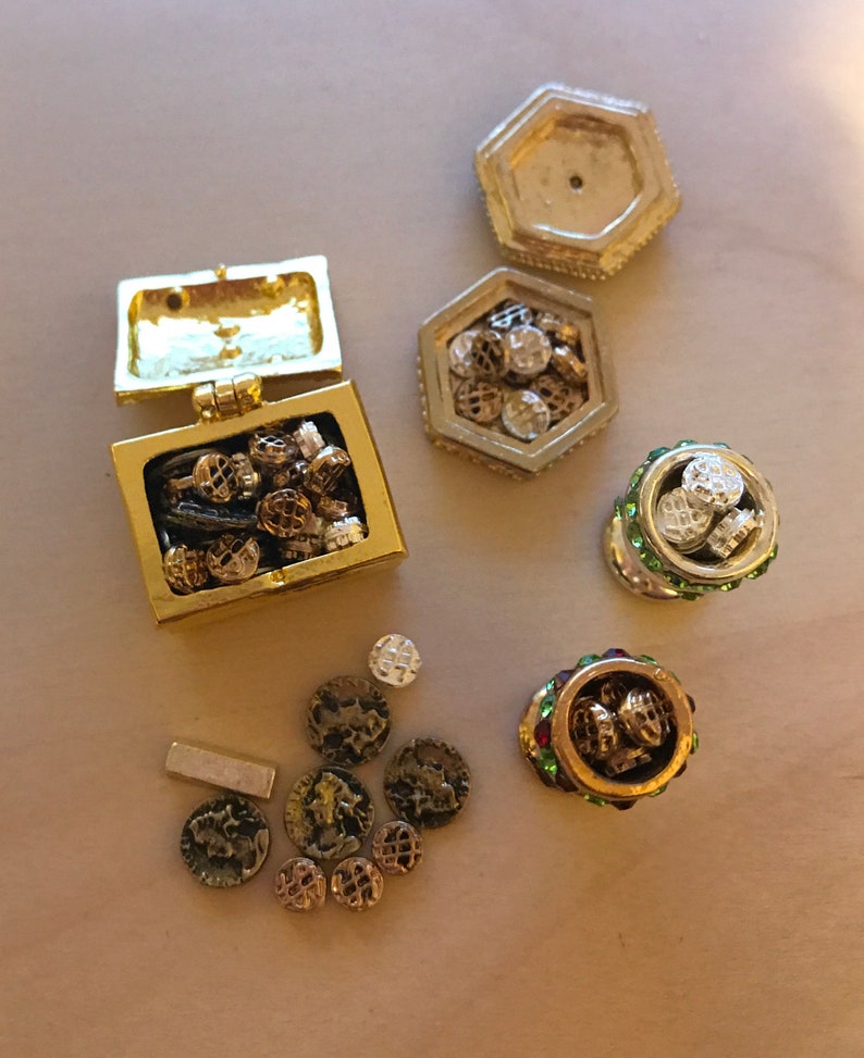 Tiny Jewelry Box Filled With Gold and Silver Coins Perfect - Etsy