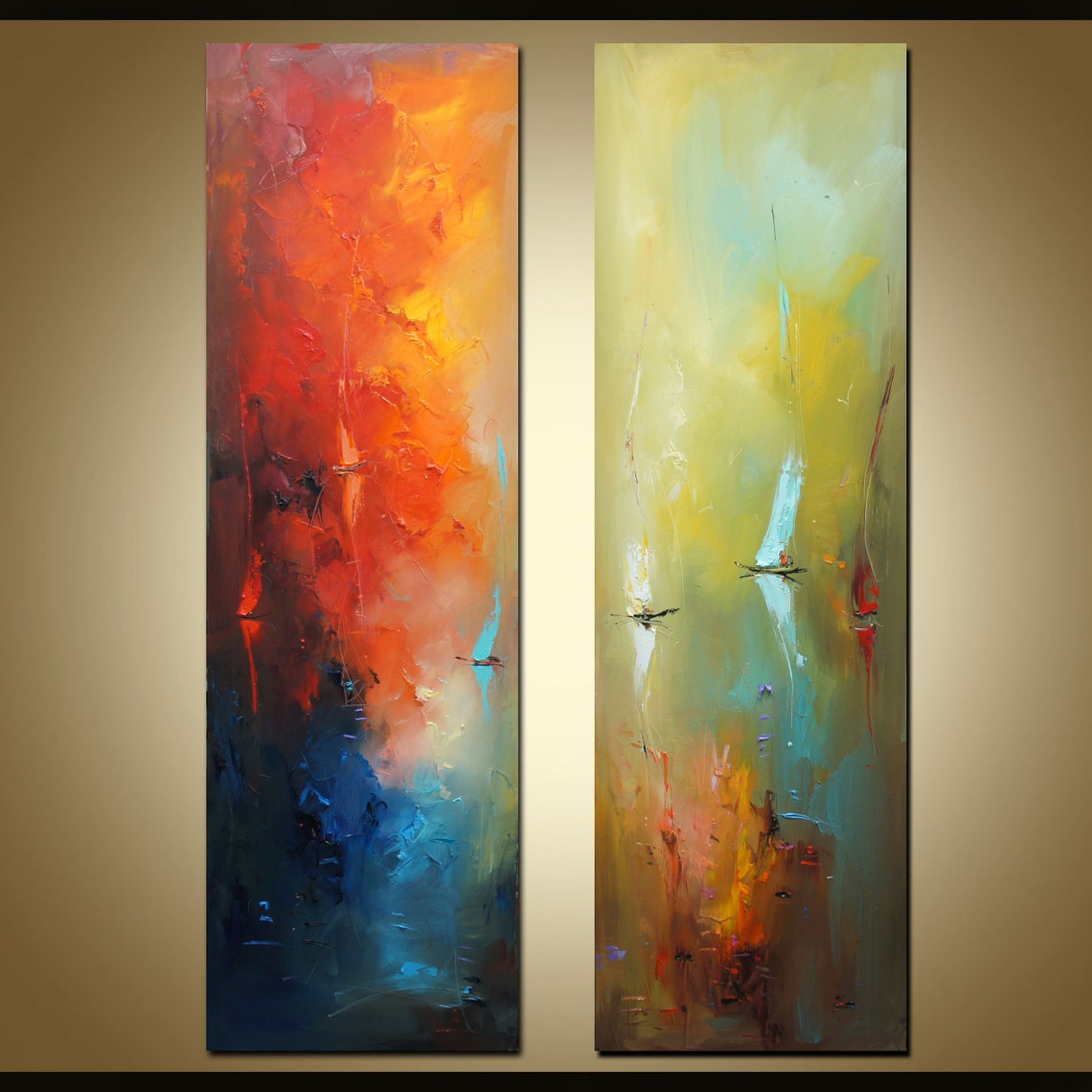 Sea Abstract Painting Original Abstract Wall Art Ocean Oil - Etsy