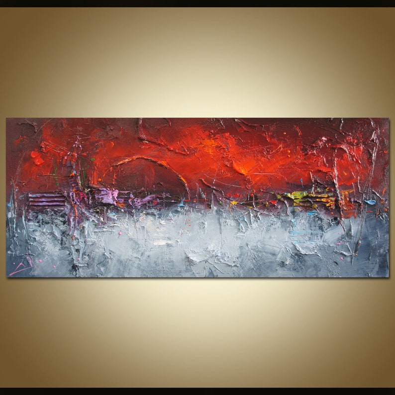 Heavy Textured Abstract Art Landscape Painting Contemporary | Etsy