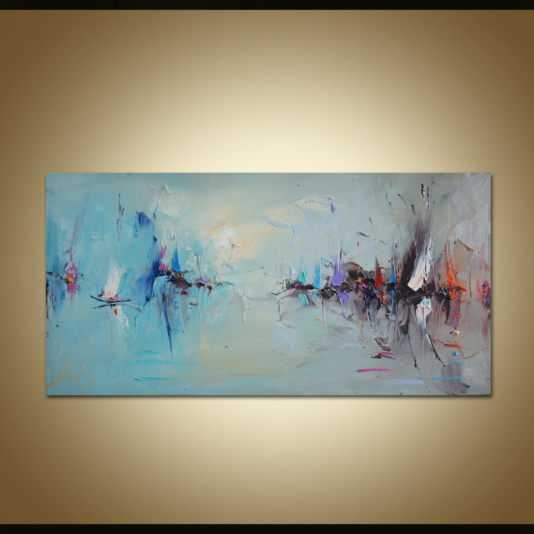 Abstract Sailing Painting Sailboat Painting Beach Painting Coastal ...